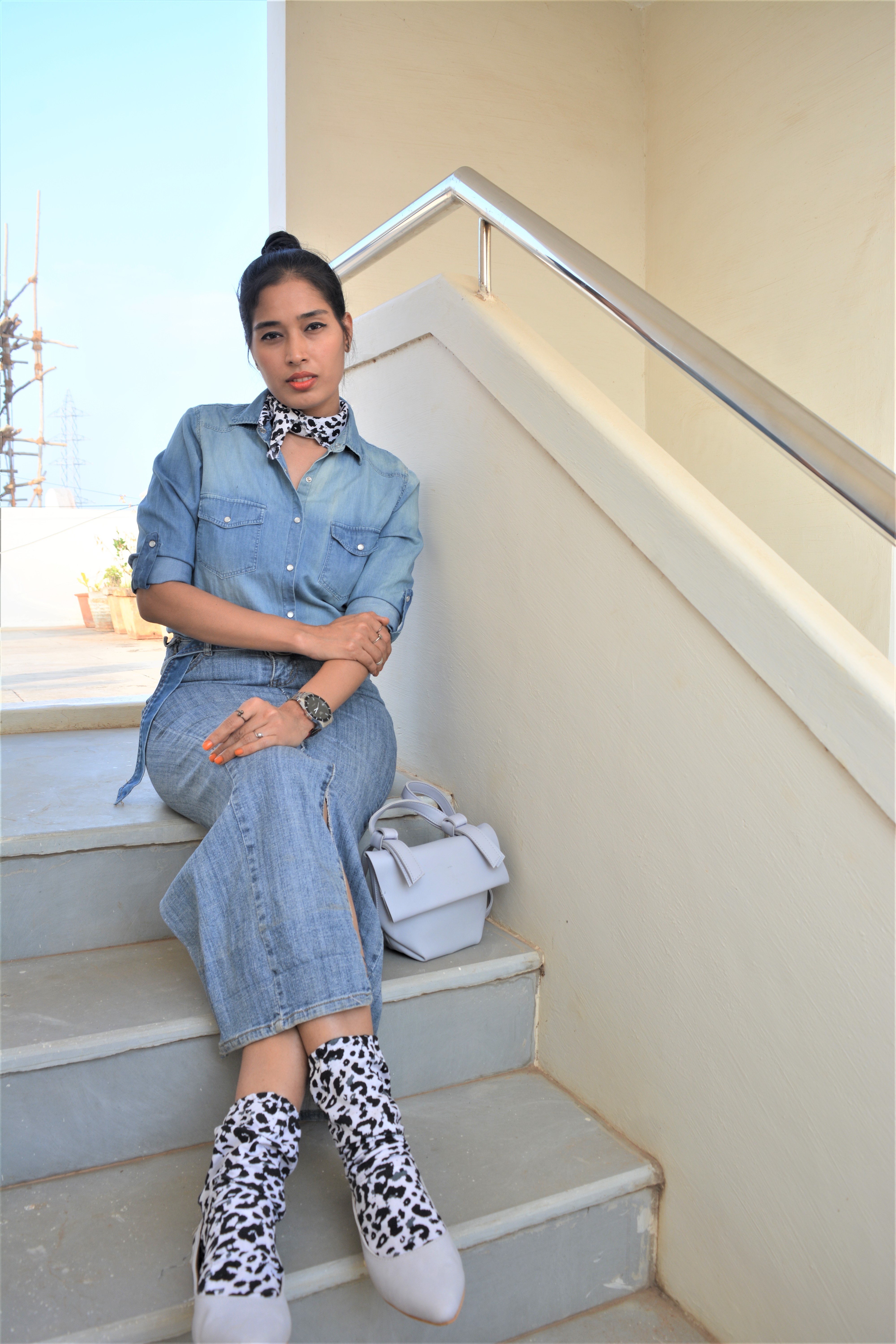 New Take On Denim On Denim Outfit With Cow Print – Dressup and Blossom